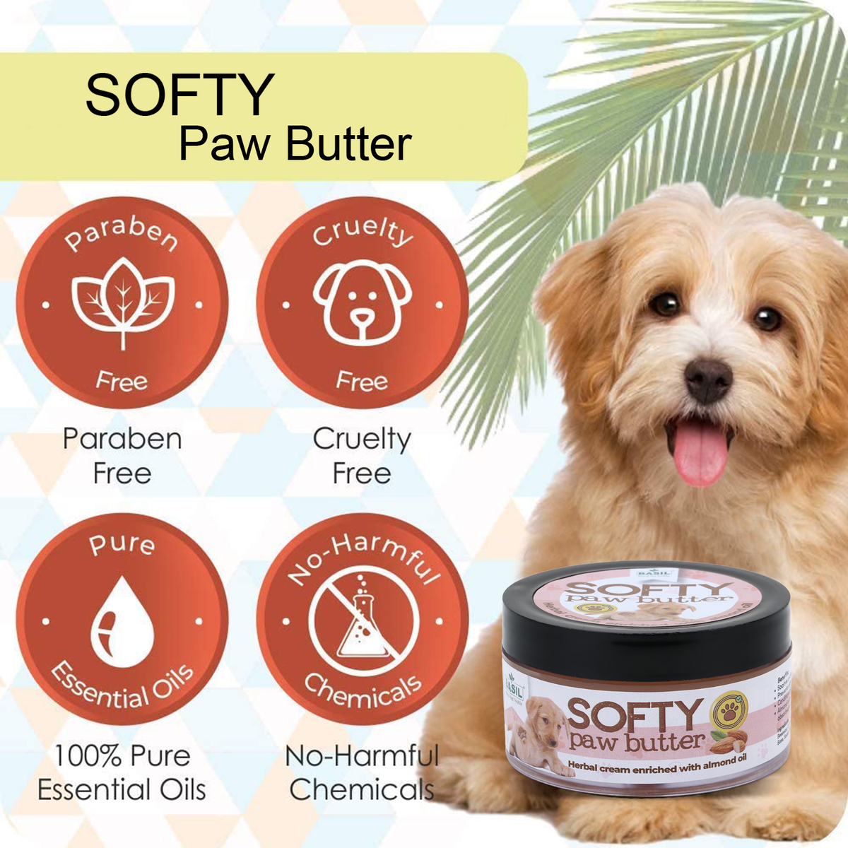 BASIL Softy Paw Butter for Dogs & Cats, 50Gms - Soothing Moisturizer ...